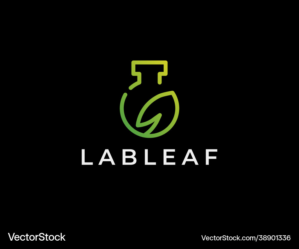 Nature lab leaf health premium logo Royalty Free Vector