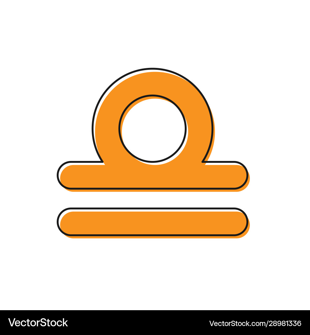 Orange libra zodiac sign icon isolated on white Vector Image
