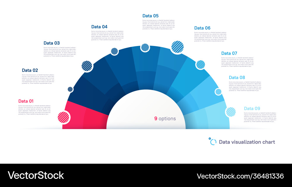 Pie chart infographic template in form Royalty Free Vector