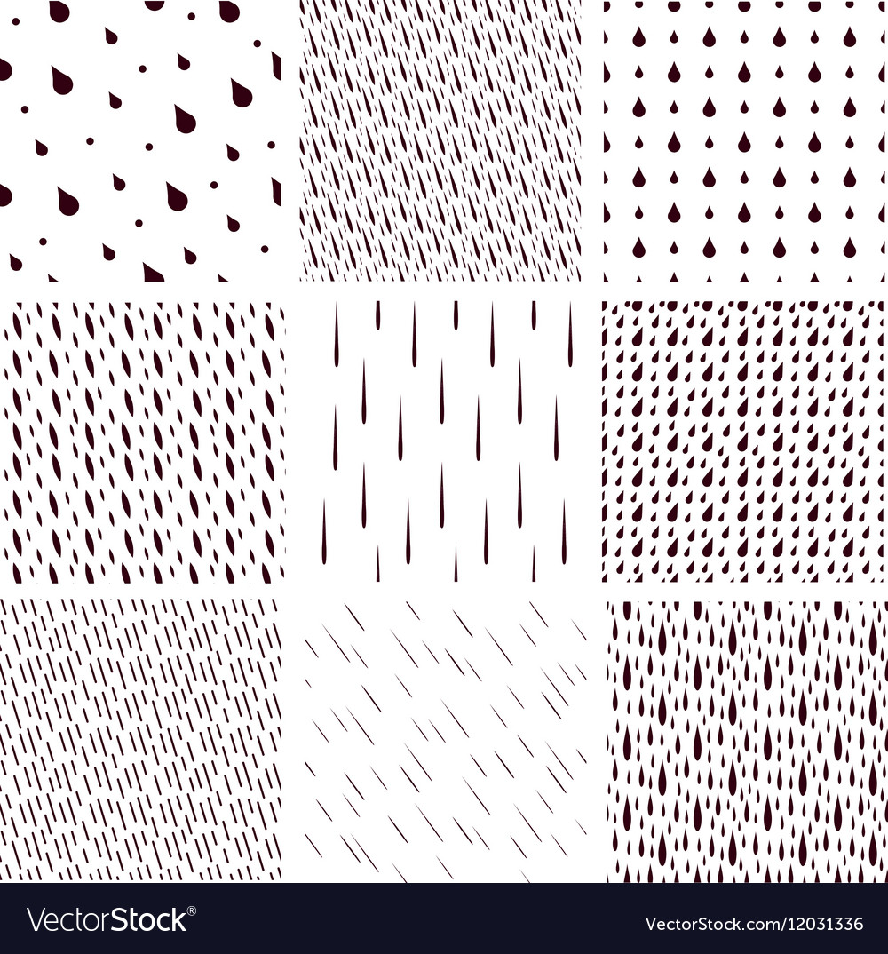 Rain drops pattern set Royalty Free Vector Image