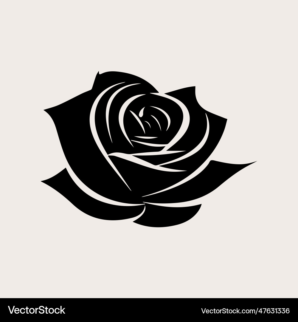 Rose one color logo emblem or icon Royalty Free Vector Image