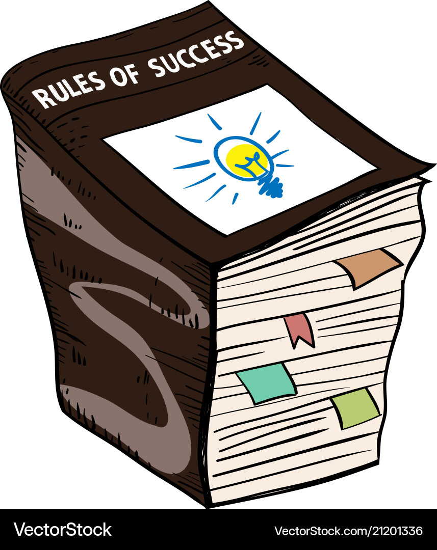 Rule of success book Royalty Free Vector Image