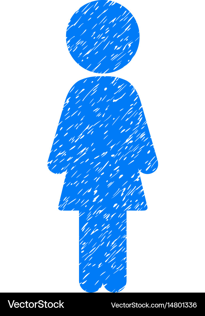 Standing girl grunge icon Royalty Free Vector Image
