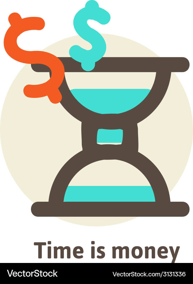Time is money business concept Royalty Free Vector Image