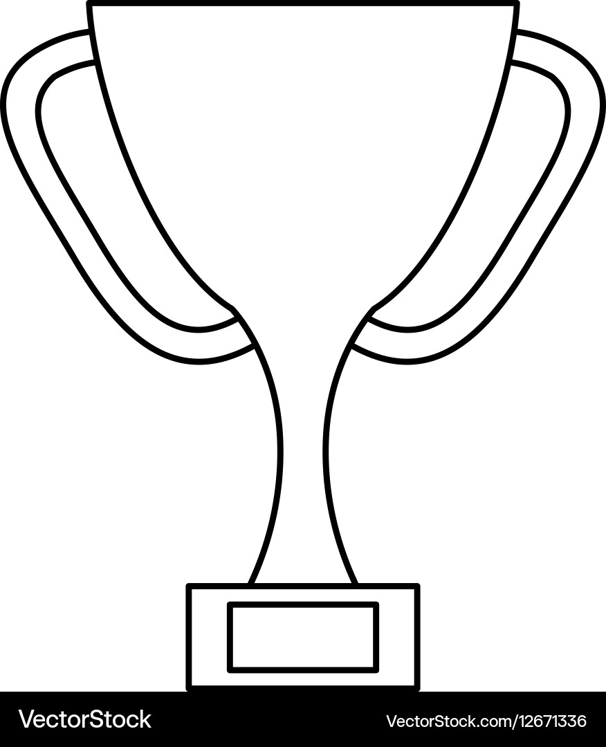 Trophy award sport win outline Royalty Free Vector Image