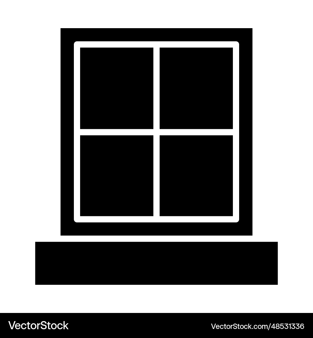 Window glyph icon for personal and commercial use Vector Image