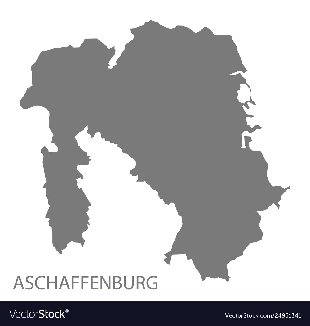 Aschaffenburg grey county map bavaria germany Vector Image