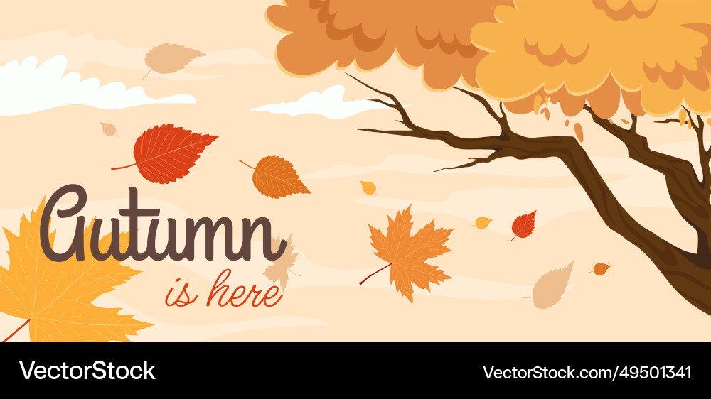 Autumn season template poster Royalty Free Vector Image