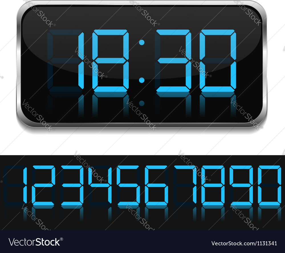 Digital Clock Royalty Free Vector Image - VectorStock