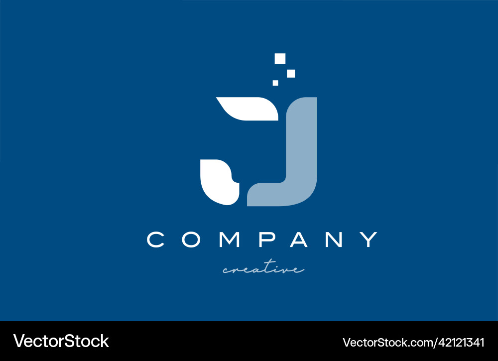 J alphabet letter logo icon design blue white Vector Image