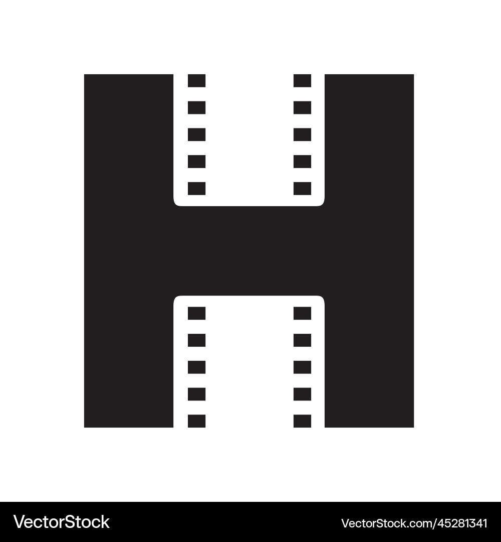 Letter h movie icon logo Royalty Free Vector Image