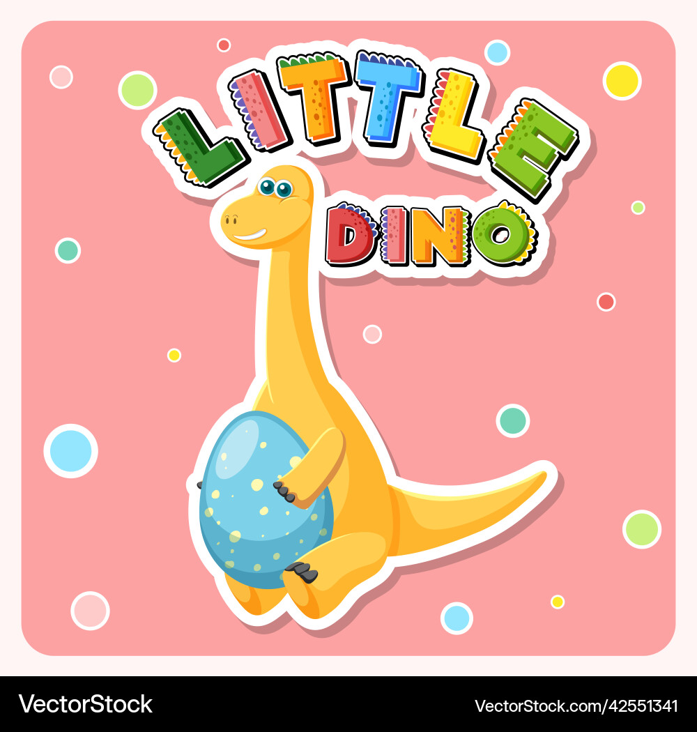 Little cute dinosaur cartoon poster Royalty Free Vector