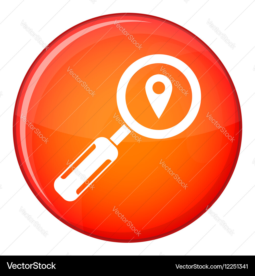 Magnifying glass and location icon flat style Vector Image