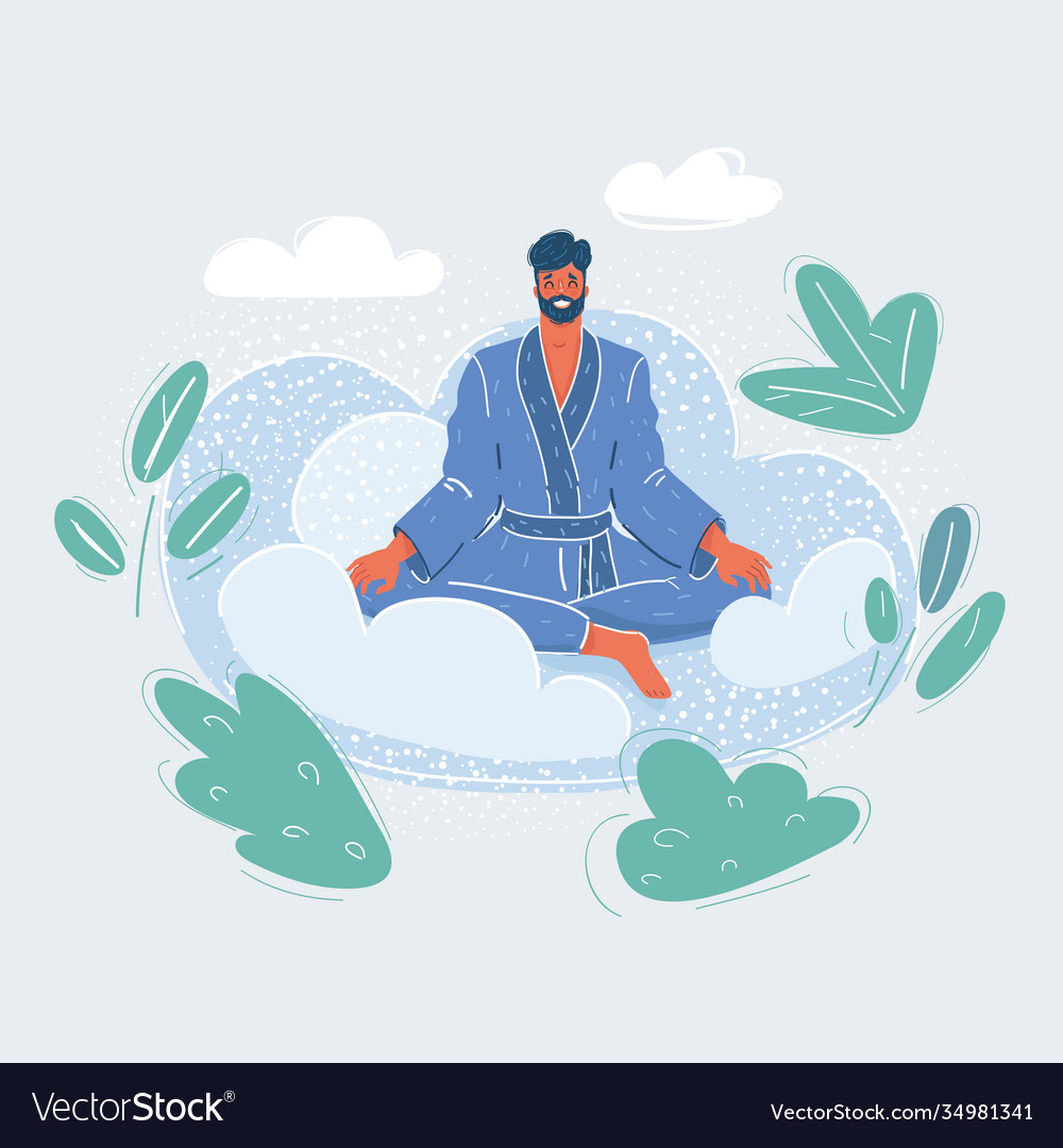 Man sitting on cloud Royalty Free Vector Image