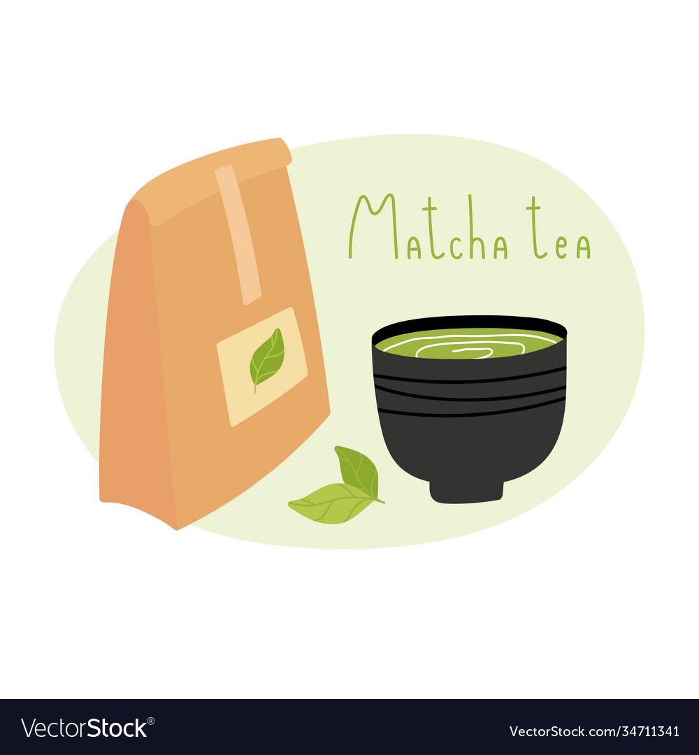 Matcha tea set Royalty Free Vector Image - VectorStock