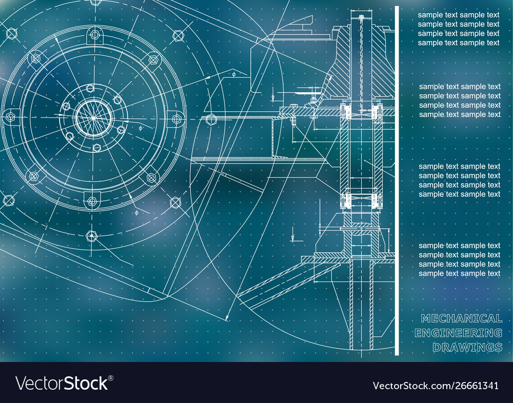 Mechanical engineering drawings Royalty Free Vector Image