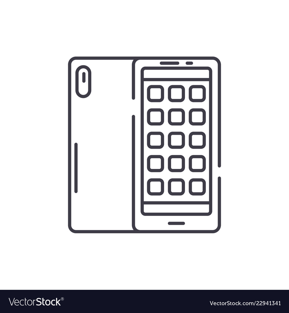 Smartphone applications line icon concept Vector Image