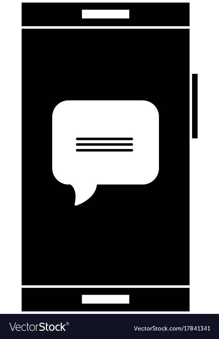 Smartphone device with speech bubble Royalty Free Vector