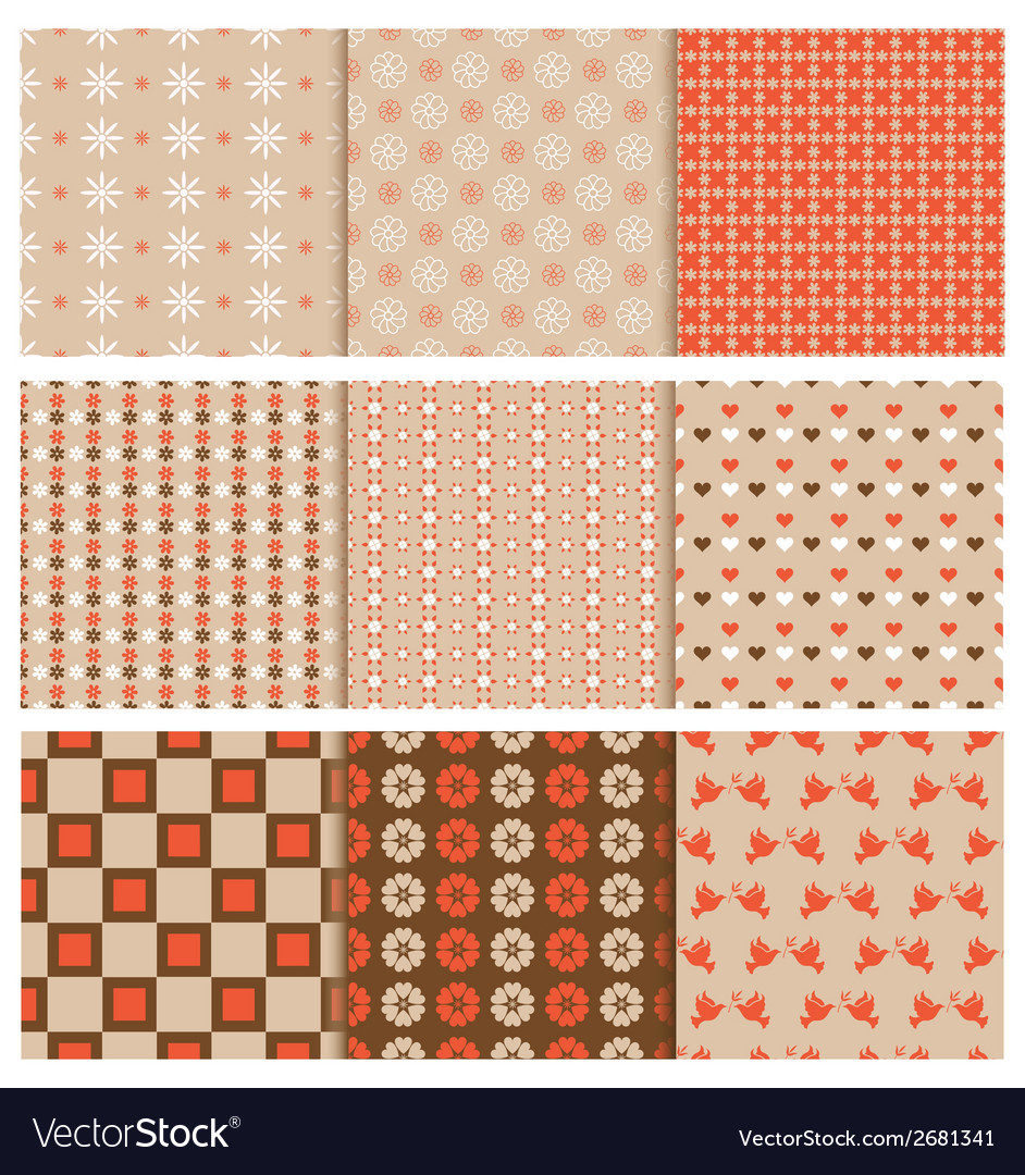 Stylish seamless patterns Royalty Free Vector Image