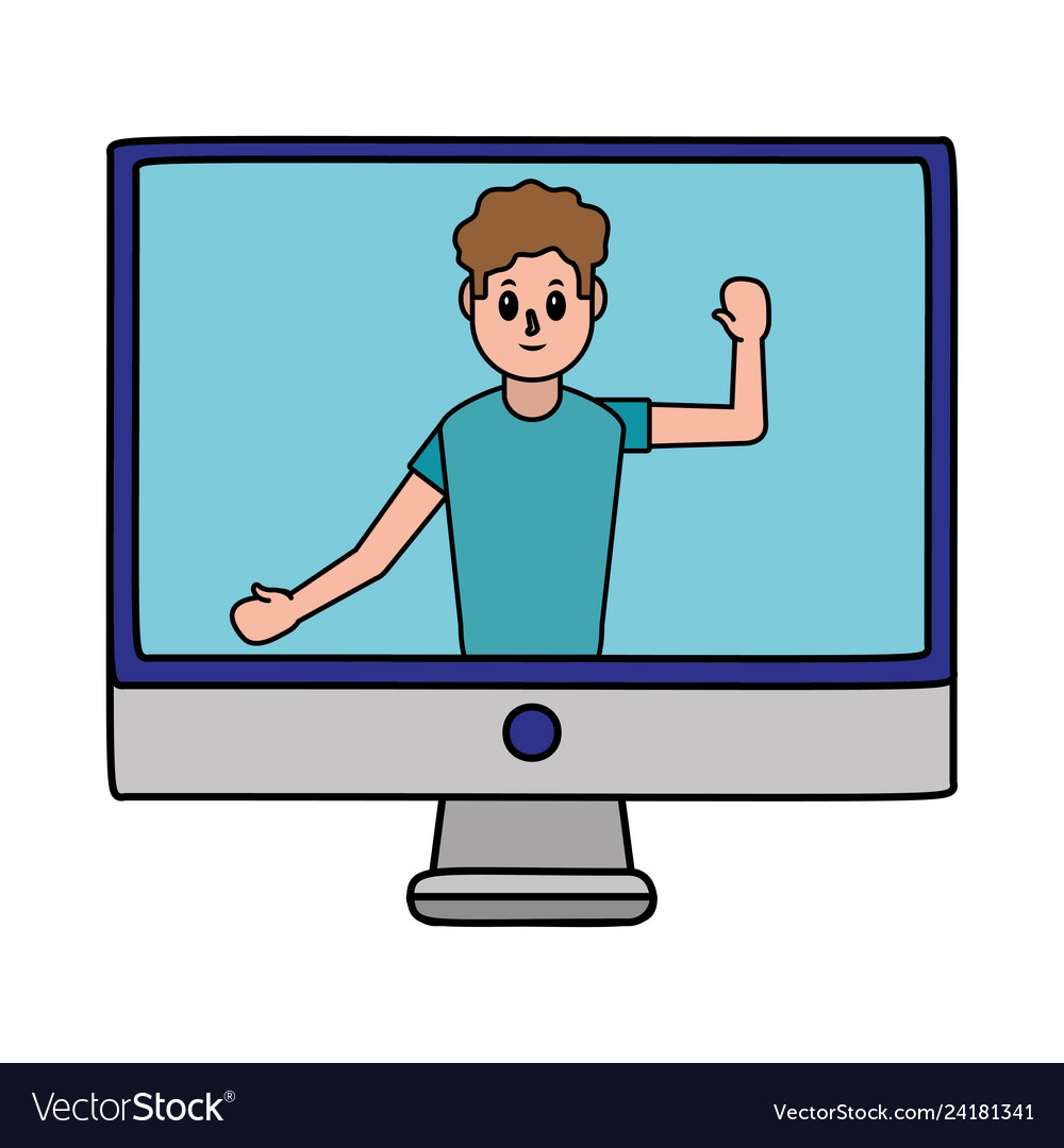 Technology computer cartoon Royalty Free Vector Image