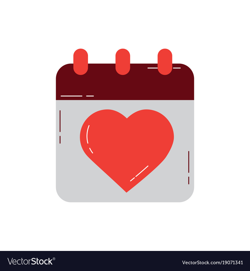 Valentines day celebration calendar romantic date Vector Image
