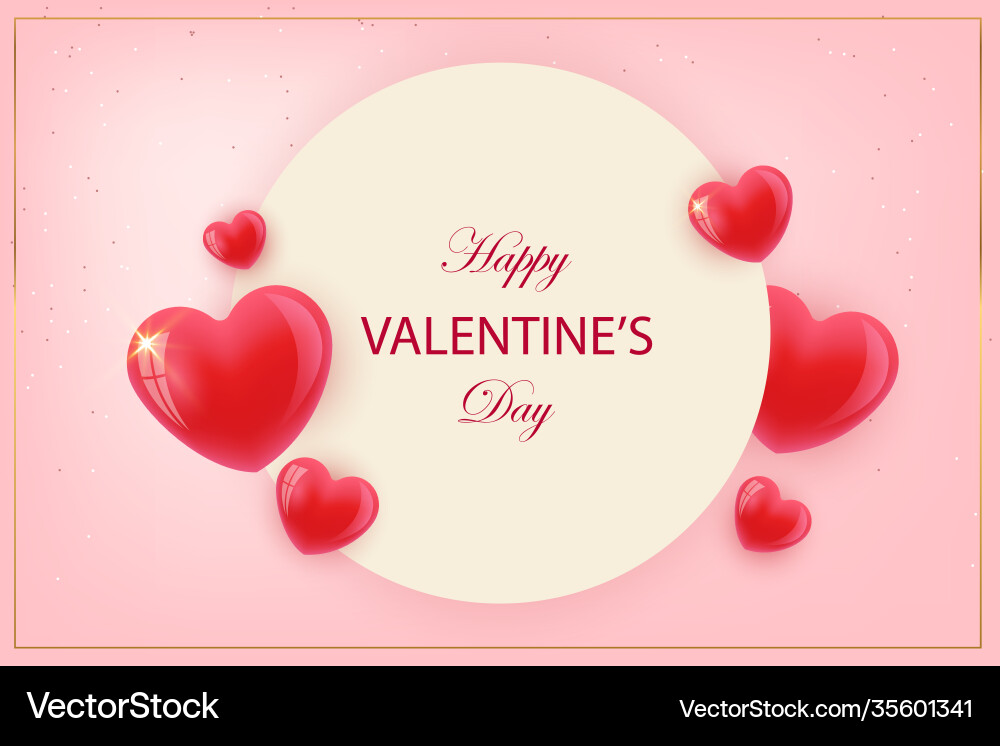 Valentines day greeting card with hearts Vector Image