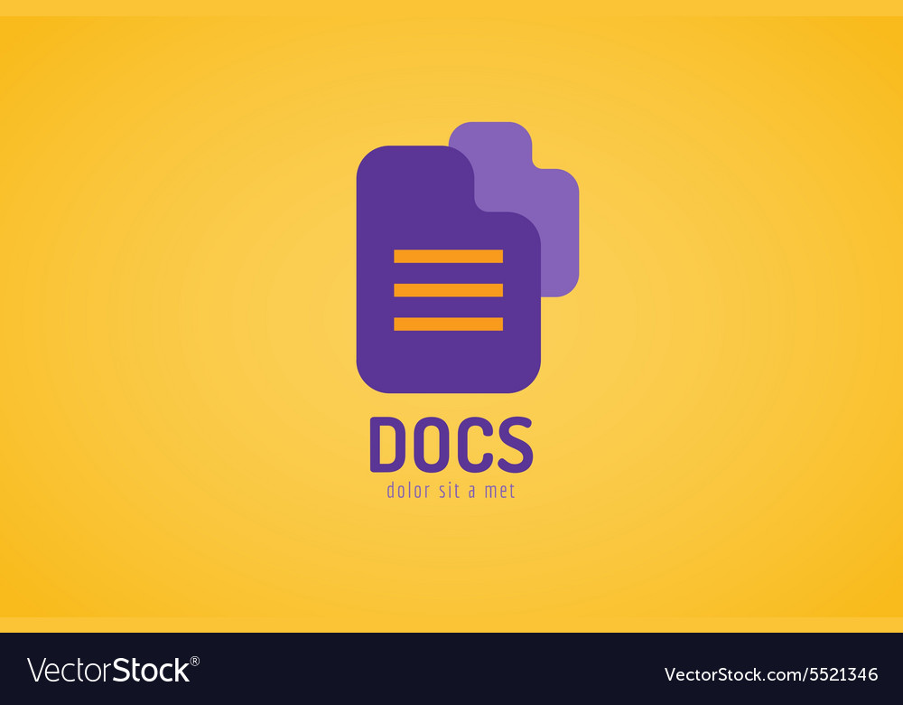 Abstract document template logo icon back Vector Image