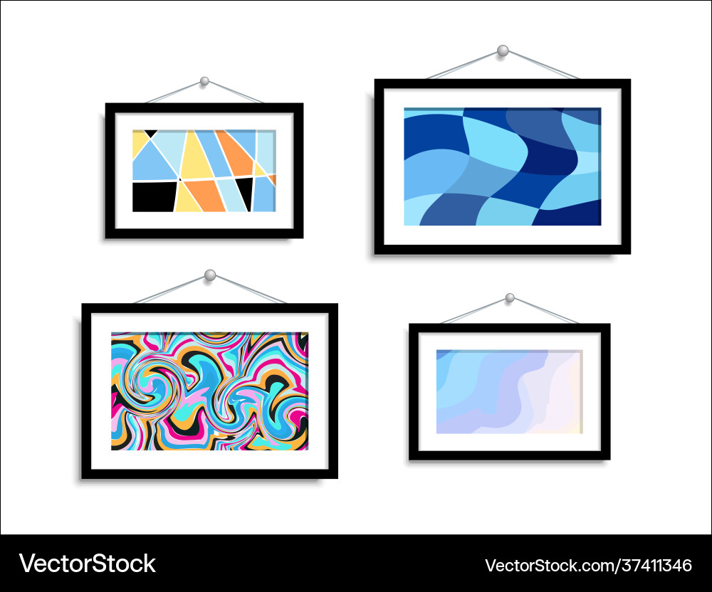 Abstract paintings hang on wall art Royalty Free Vector