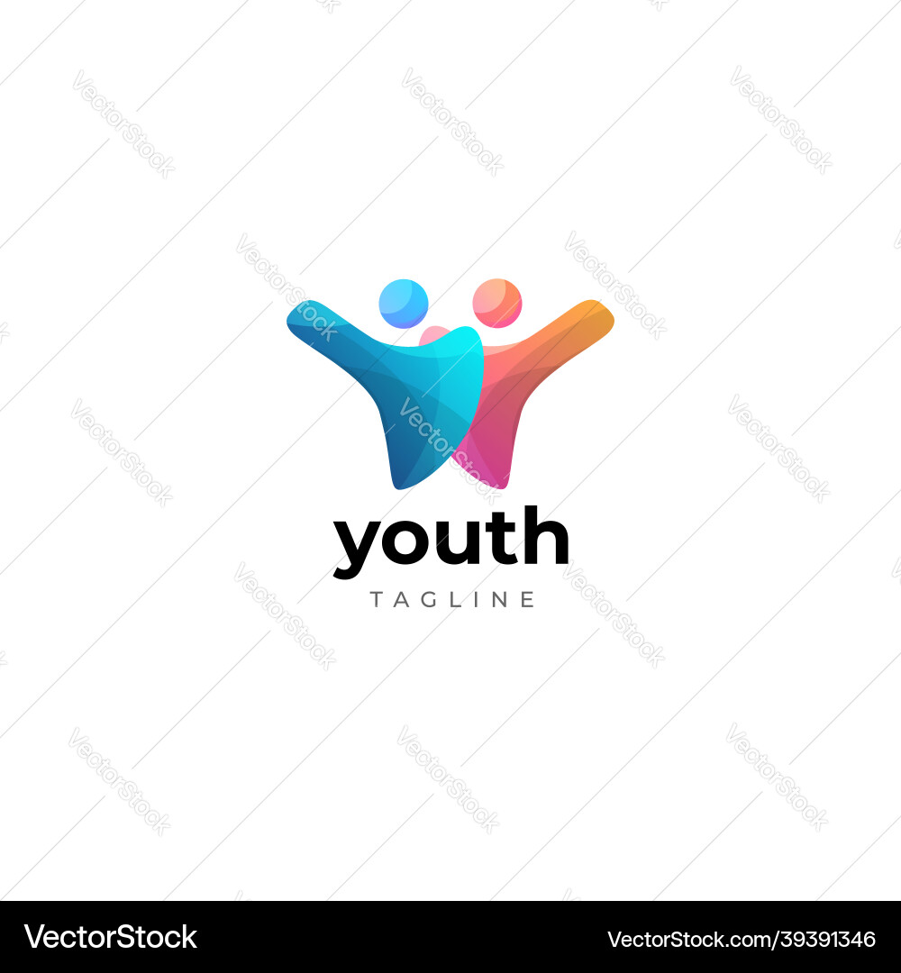Abstract youth human partner logo design symbol Vector Image