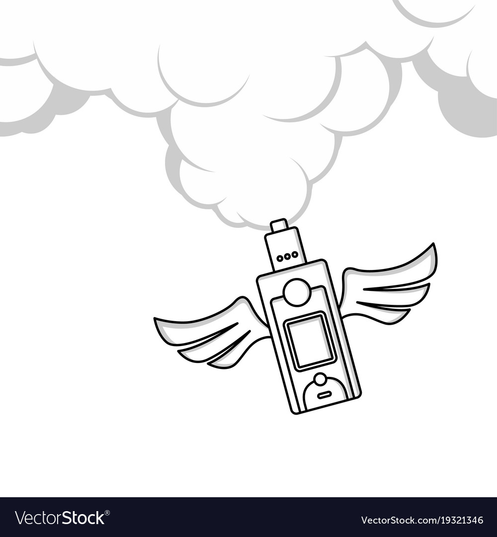 Angel wing electric cigarette personal vaporizer Vector Image