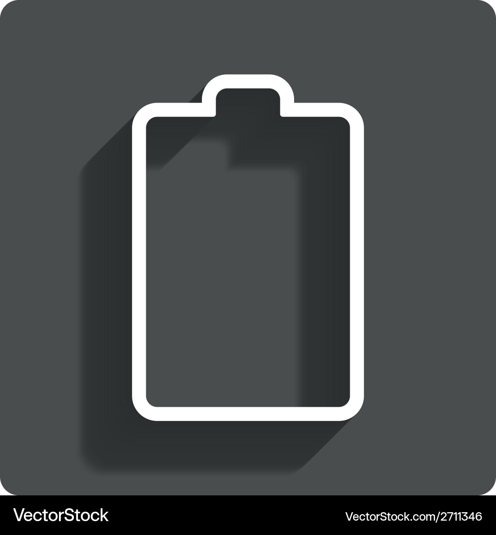 Battery empty sign icon low electricity symbol Vector Image