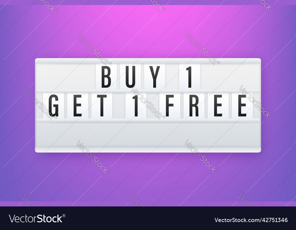 Buy 1 get 1 free sale tag banner design template Vector Image