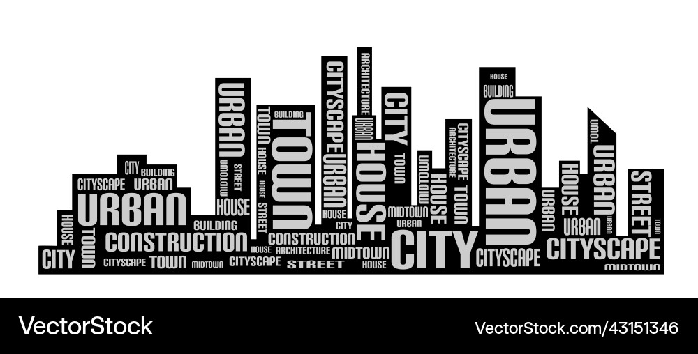 City word cloud urban concept collage made Vector Image