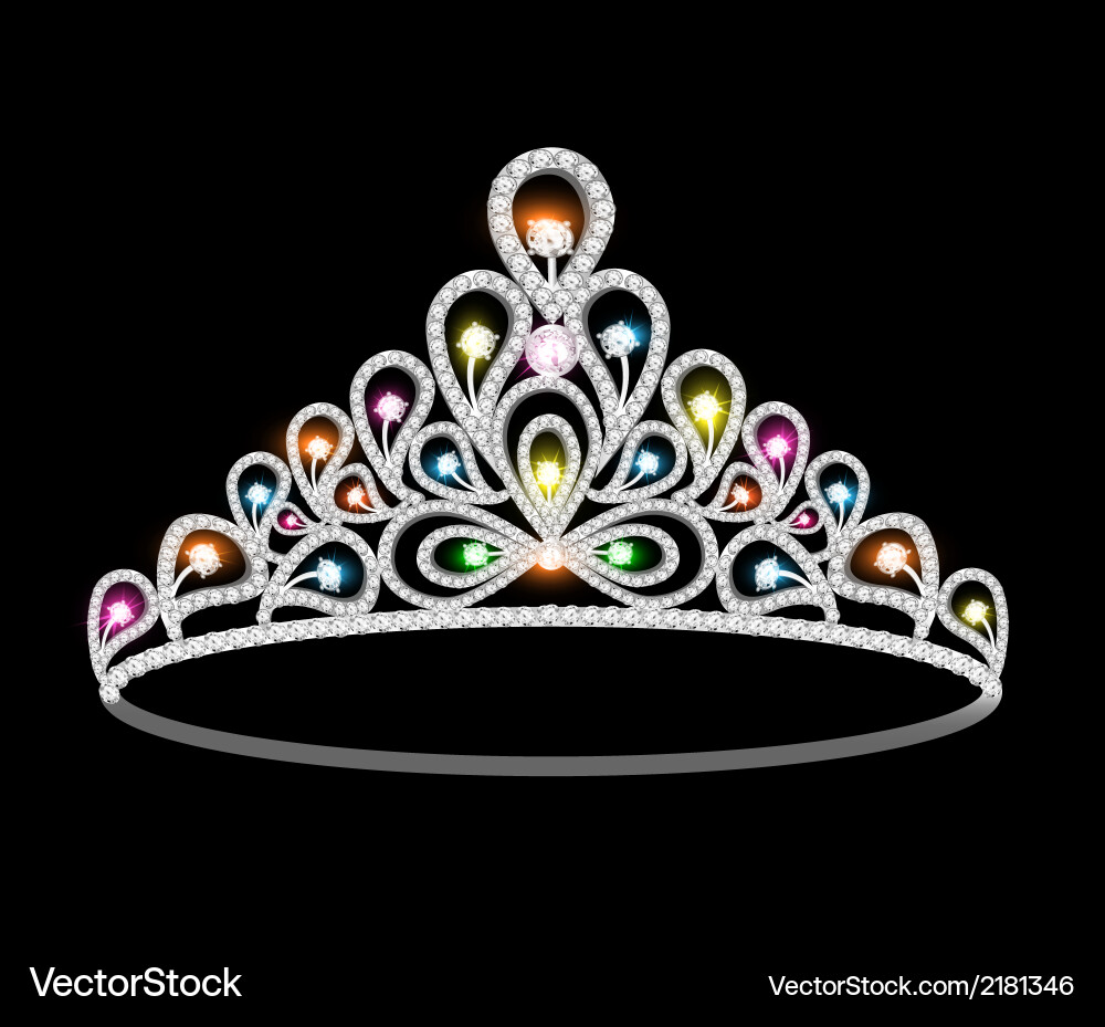 Crown tiara women with glittering Royalty Free Vector Image