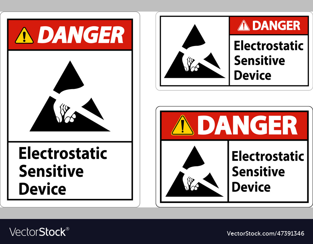 Danger electrostatic sensitive device sign Vector Image