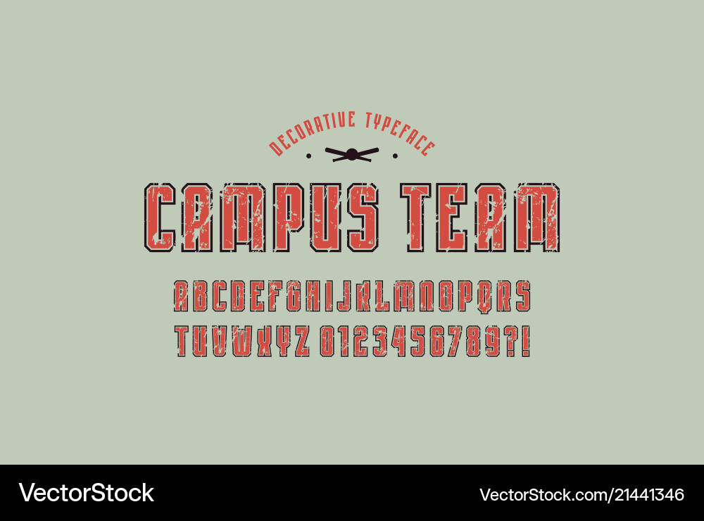 Decorative narrow sans serif font with contour Vector Image