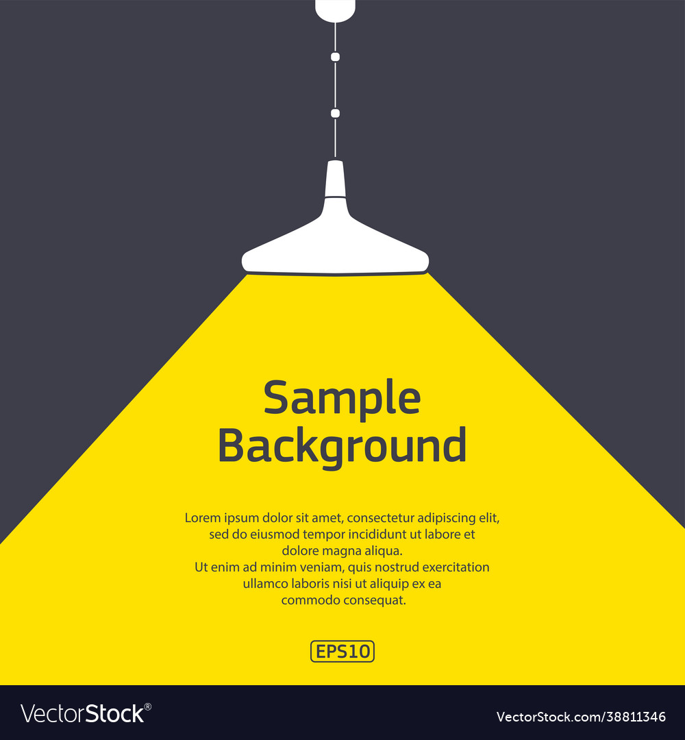 Flat ceiling light with sample text Royalty Free Vector