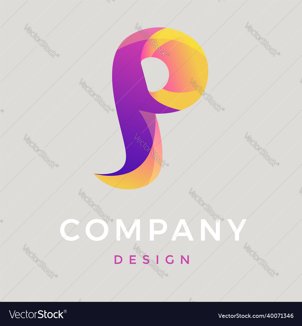 Gradient logo template p Royalty Free Vector Image