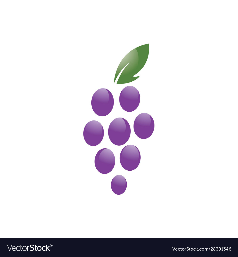 Grape with leaf logo Royalty Free Vector Image