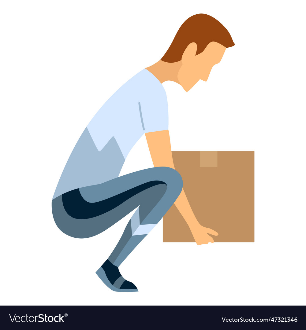 Lifting technique safe movement safety correct Vector Image Lifting technique safe movement safety correct Vector Image
