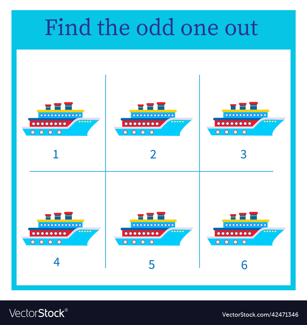 Logic game for children find the odd one out Vector Image
