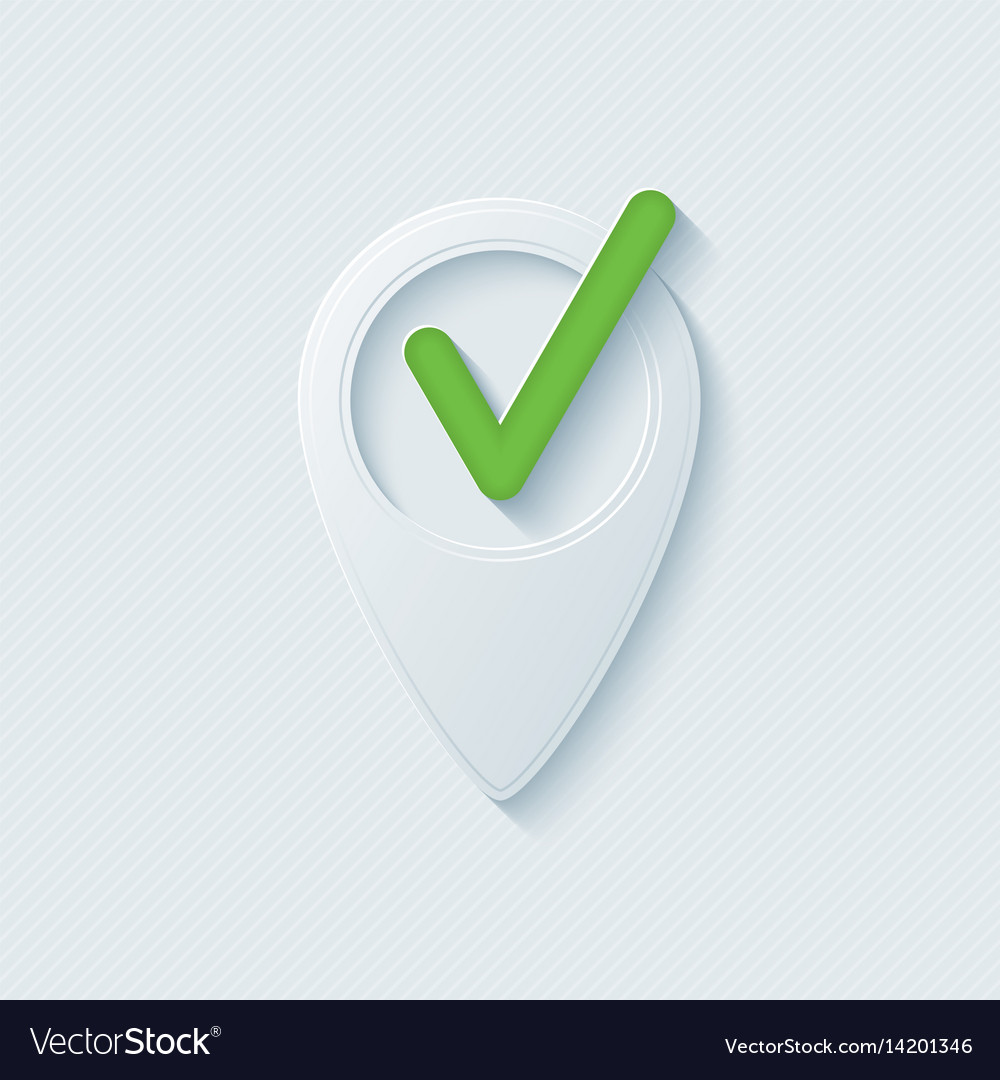 Map pointer with check mark Royalty Free Vector Image