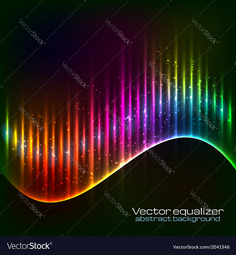 Neon equalizer wave Royalty Free Vector Image - VectorStock