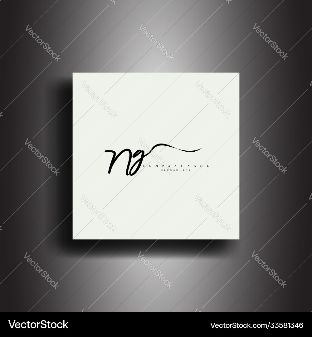 Ng signature style monogramcalligraphic lettering Vector Image