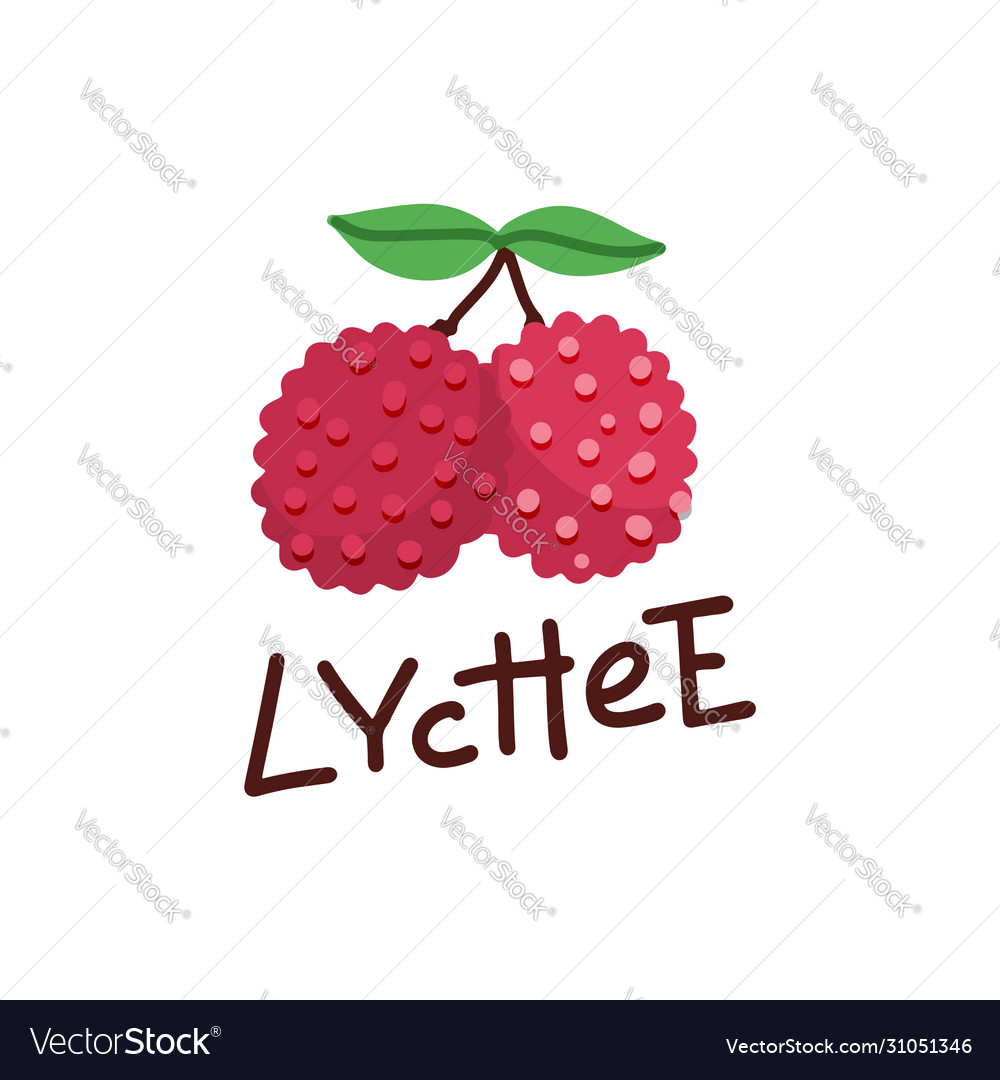 On theme logo for lychee consisting Royalty Free Vector