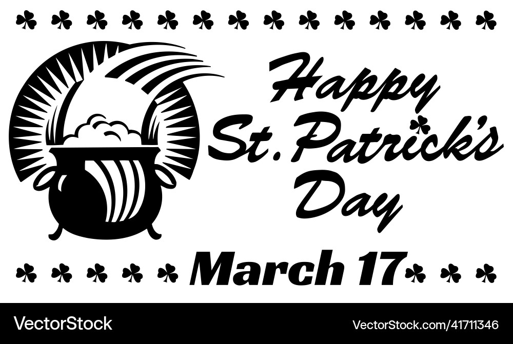 Postcard march 17 happy st patricks day Royalty Free Vector
