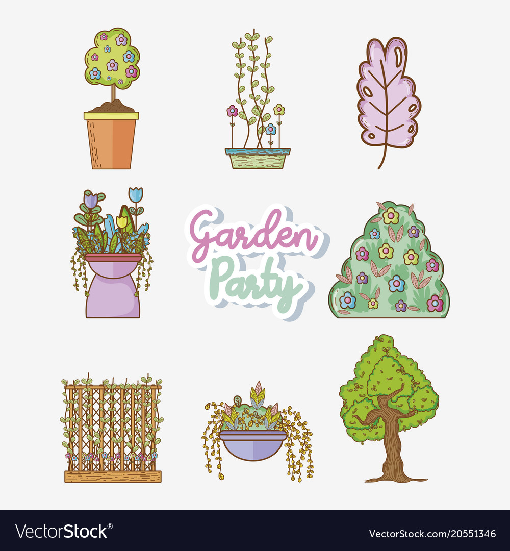 Set garden elements Royalty Free Vector Image - VectorStock