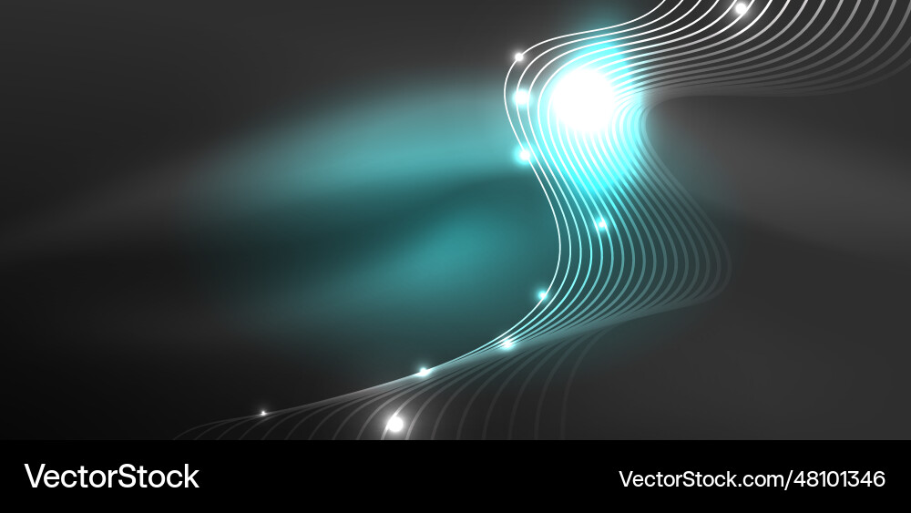 Shiny glowing neon wave neon light or laser show Vector Image