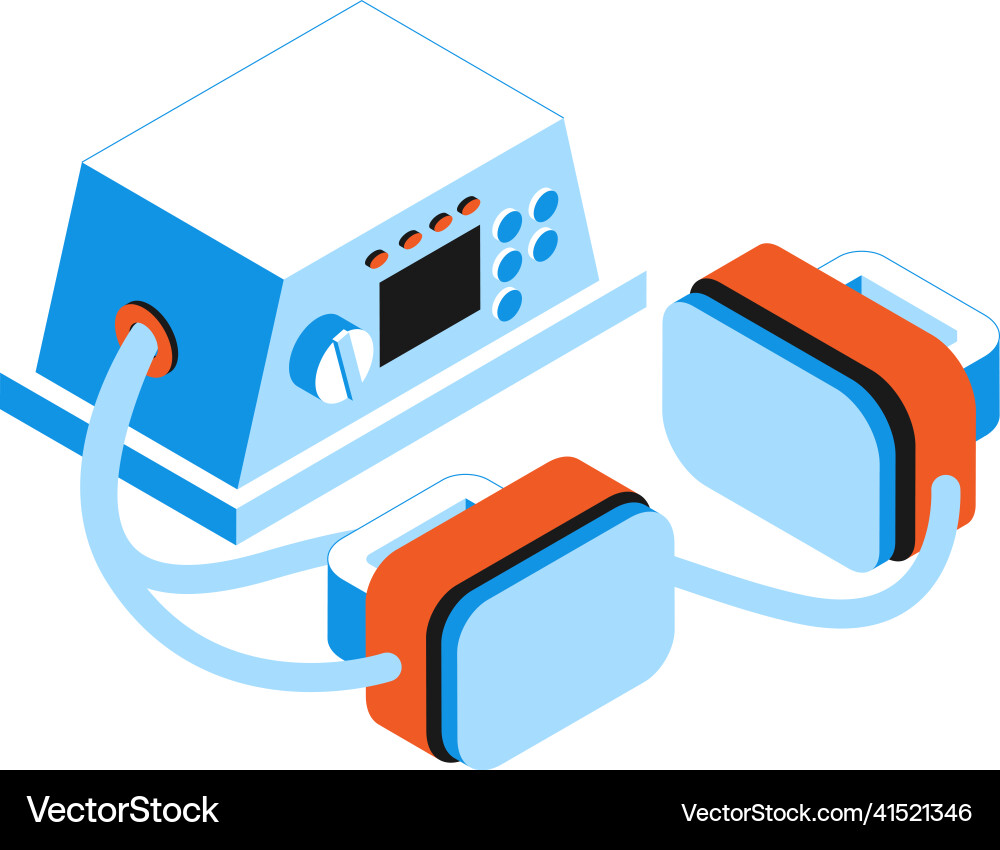 Shock therapy apparatus composition Royalty Free Vector