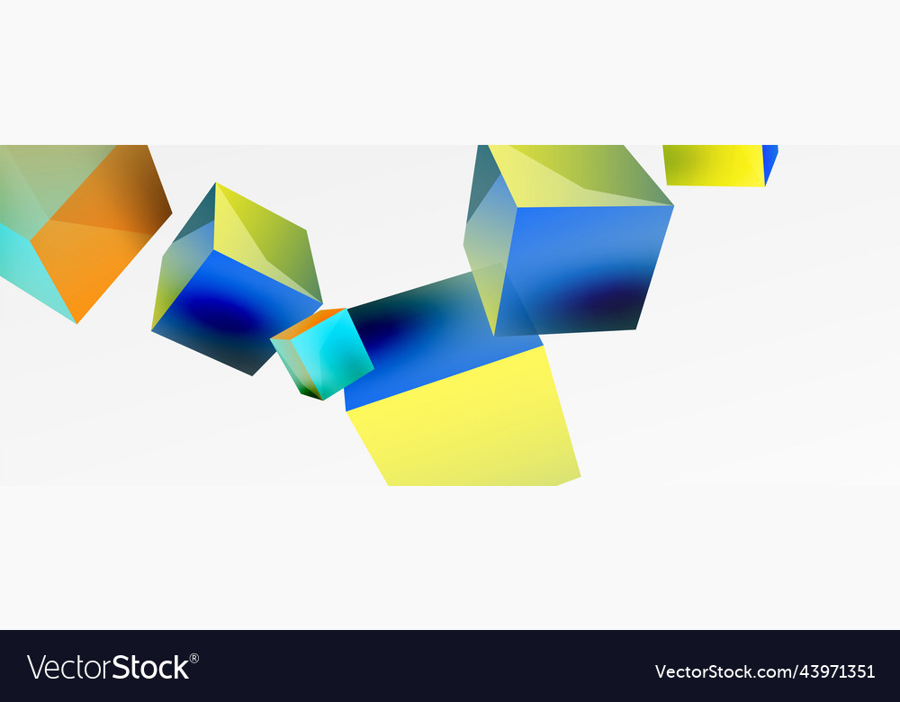 3d cubes abstract background composition Vector Image